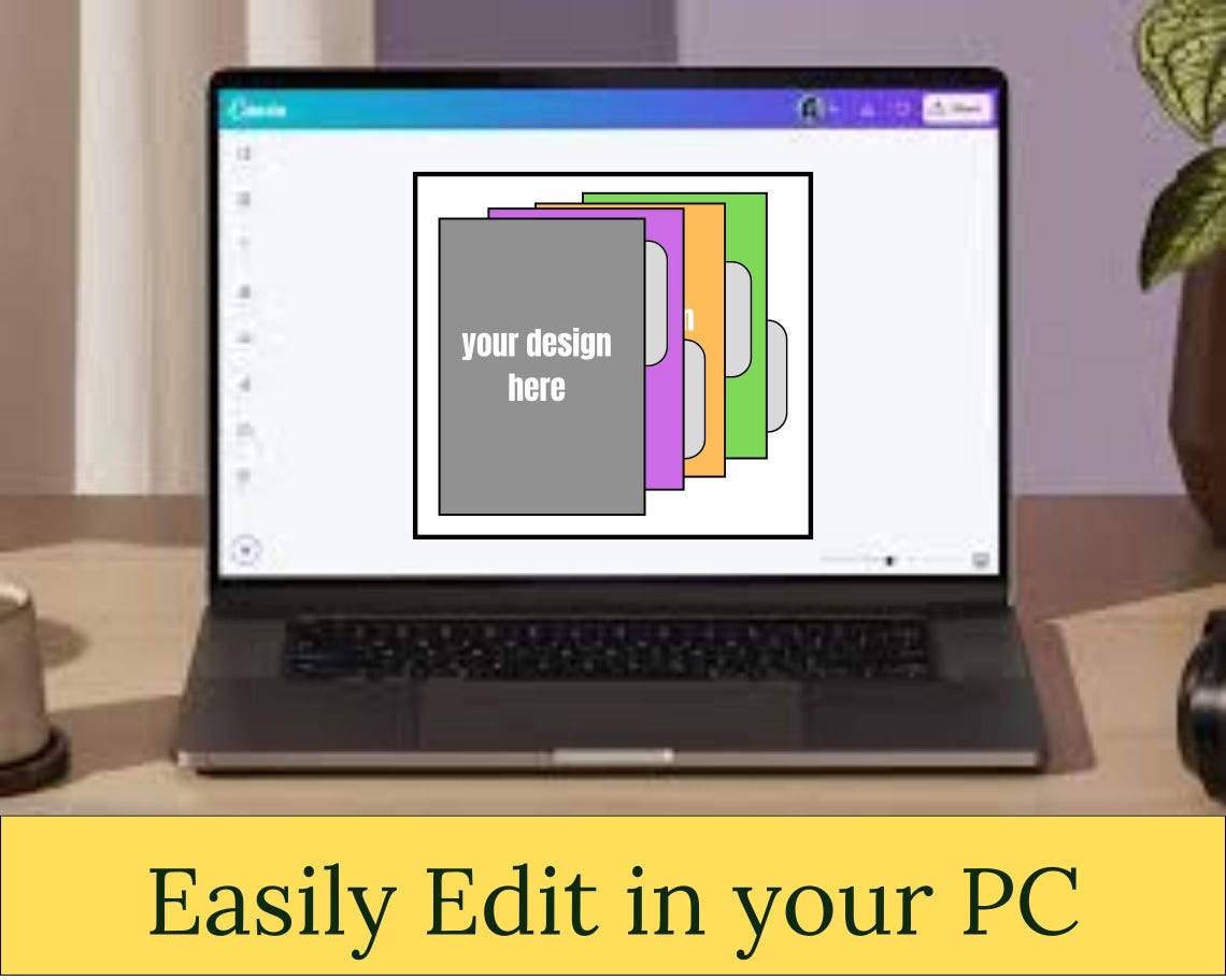 Planner Divider Template, Tab Divider SVG, Editable Divider Template ...
