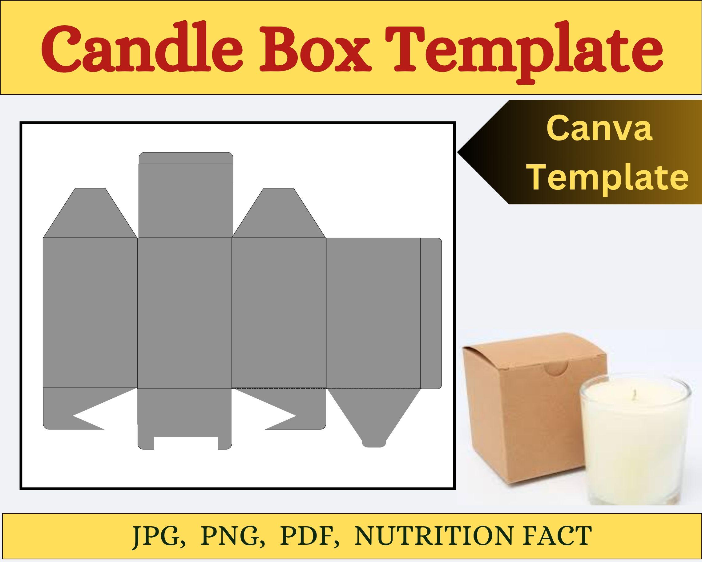 Candle Box Template SVG: DIY Packaging, Editable Canva Design (digital ...
