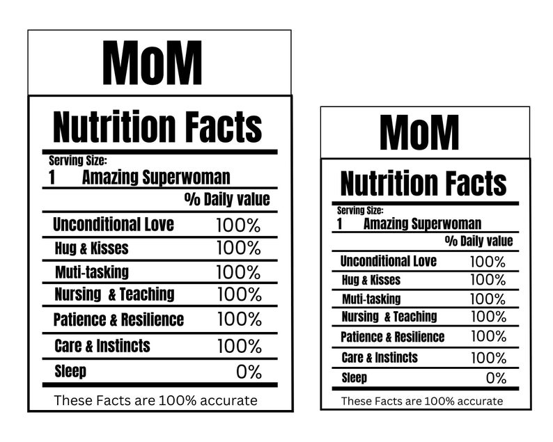 Mom Nutrition Facts Label | Editable Canva Template | Funny Mom Label ...