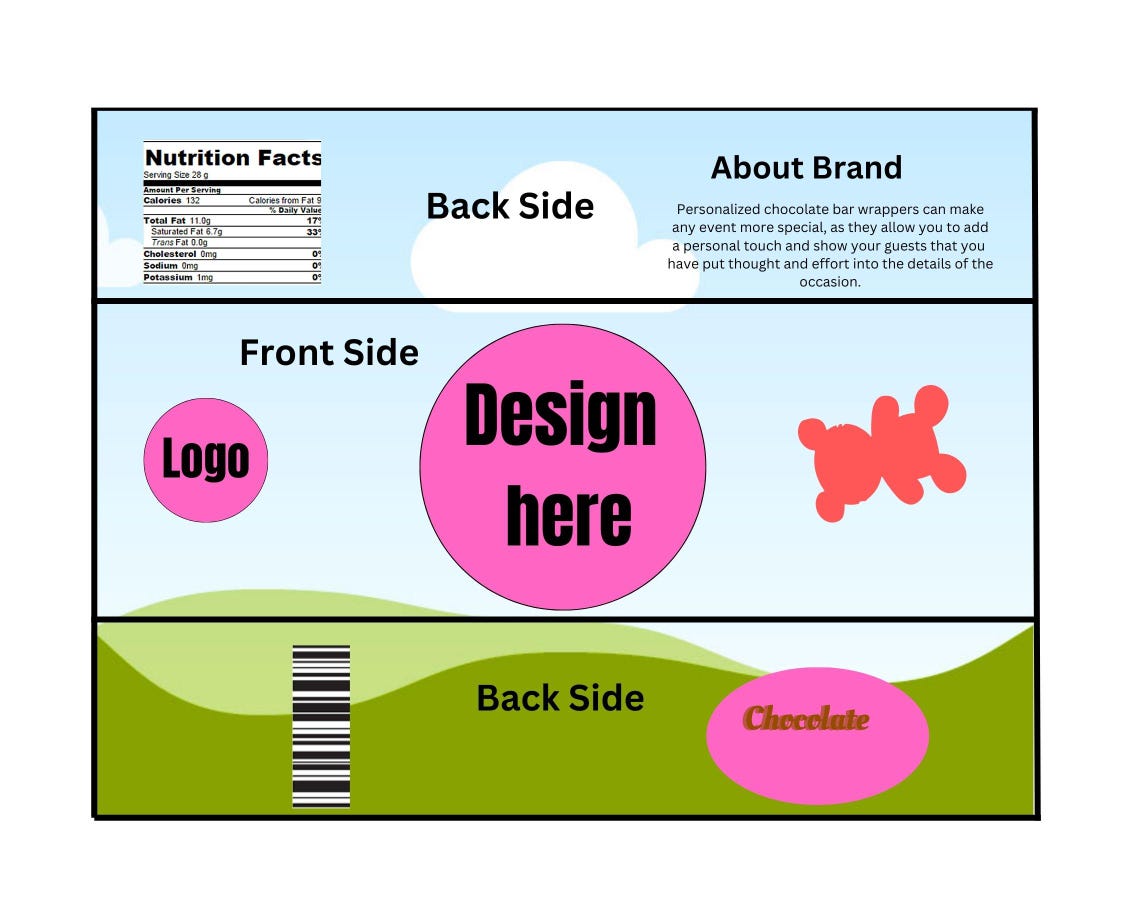 Chocolate Bar Wrapper Template| DIY Candy Bar Wrapper| Printable ...
