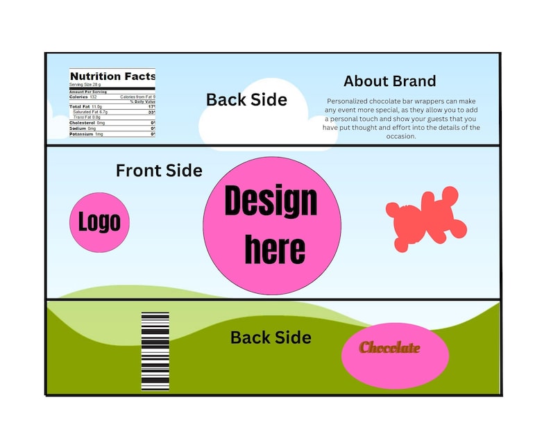 Chocolate Bar Wrapper Template| DIY Candy Bar Wrapper| Printable ...