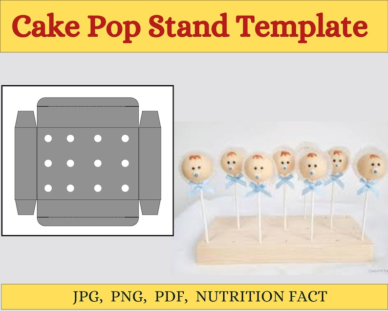 Cake Pop Stand Template, Dessert Display SVG, DIY Party Treat Holder ...