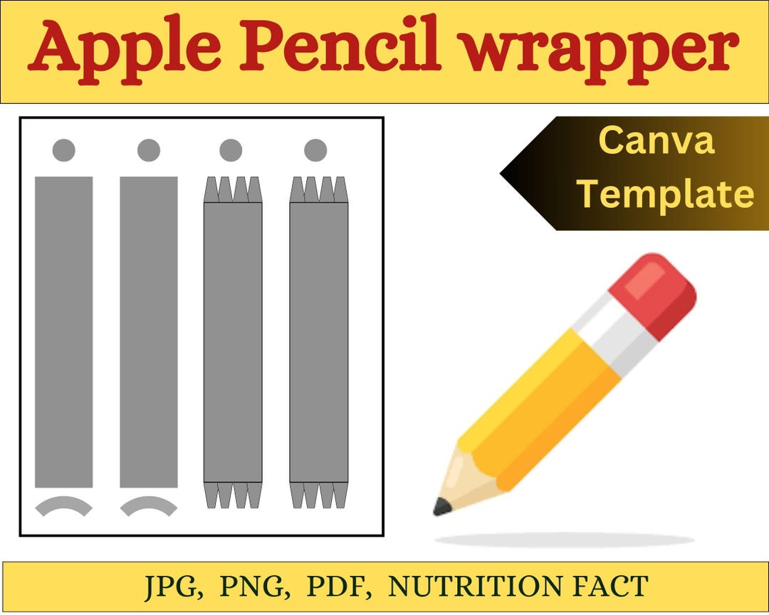 Apple Pencil Skin Template: Custom Wrap SVG, Cricut/silhouette (digital ...