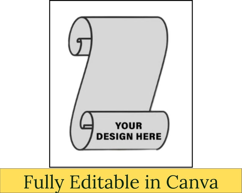Scroll Fan Template SVG PDF: Wedding, Party Favor, Editable Canva ...