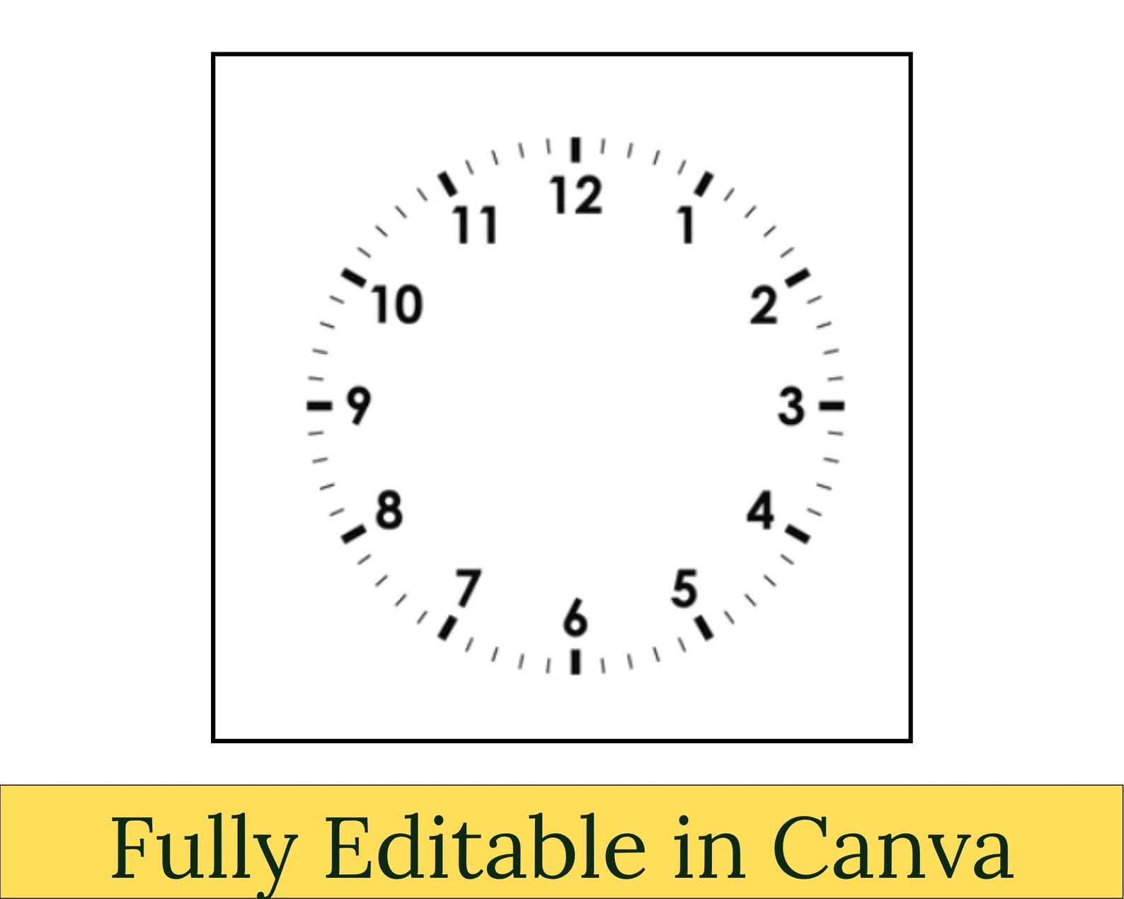 Clock Sublimation Template: Editable Round Clock Face SVG, PNG, PDF ...