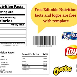 Editable Chip Bags| Chip Bag Template| Chip Bag Labels, Custom Chip ...