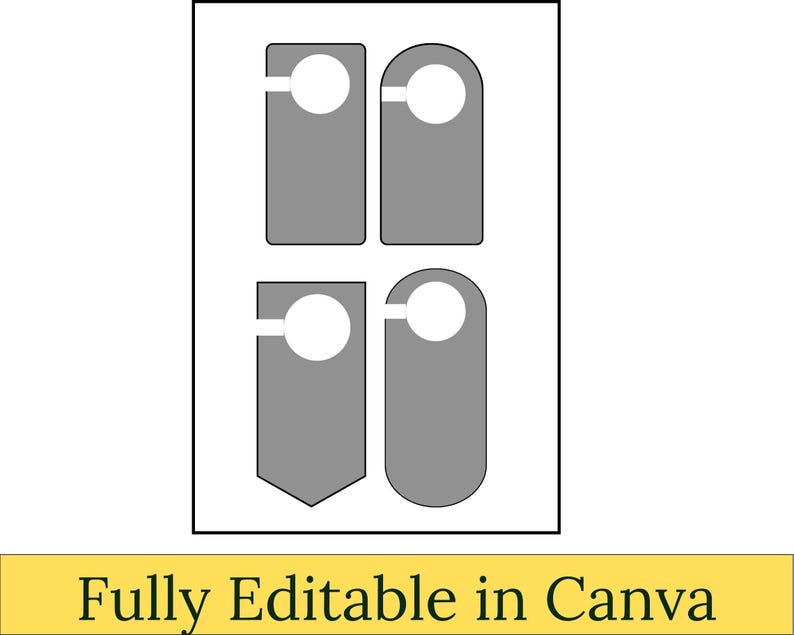 Editable Door Hanger Template Bundle: SVG, PNG, PDF, Canva - Etsy