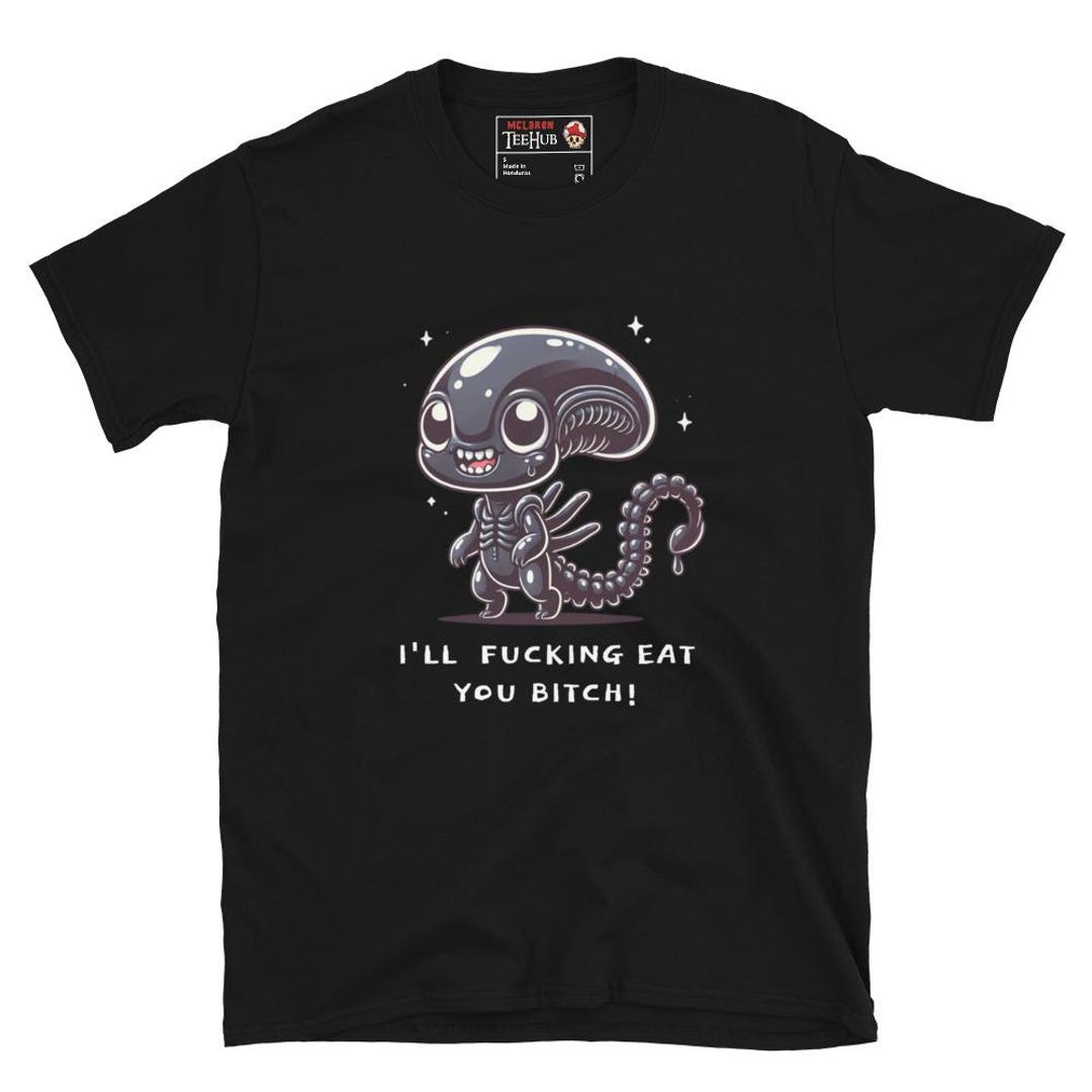Cute Alien Monster T-shirt – Kawaii Xenomorph Parody Tee, Funny Sci-fi ...