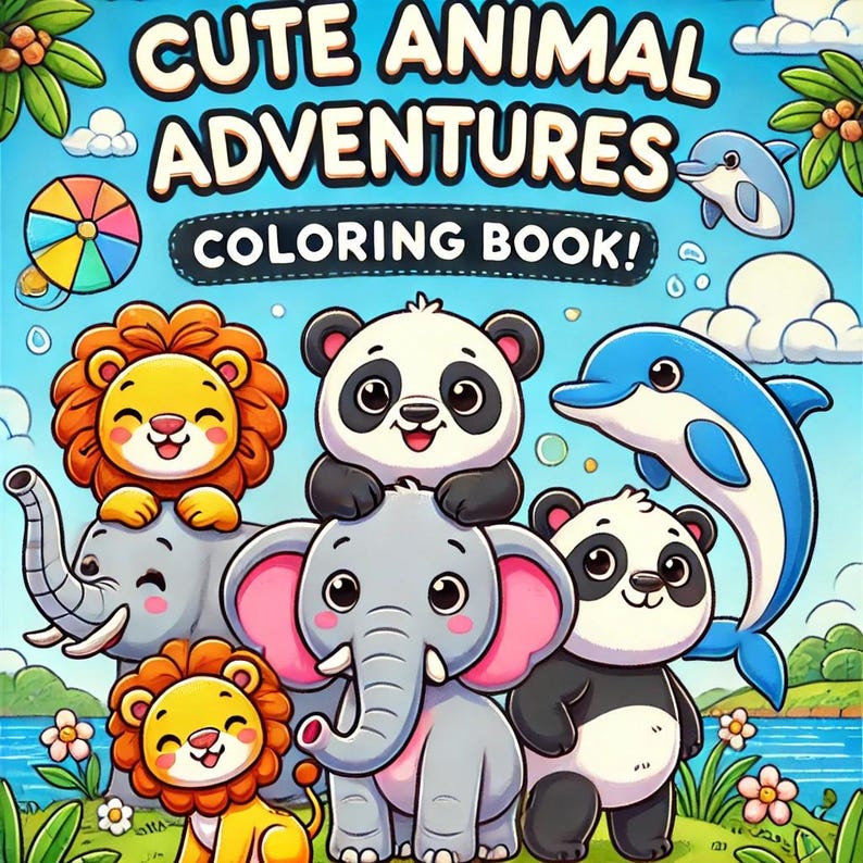 Cute Animal Adventures Coloring Book! - Etsy