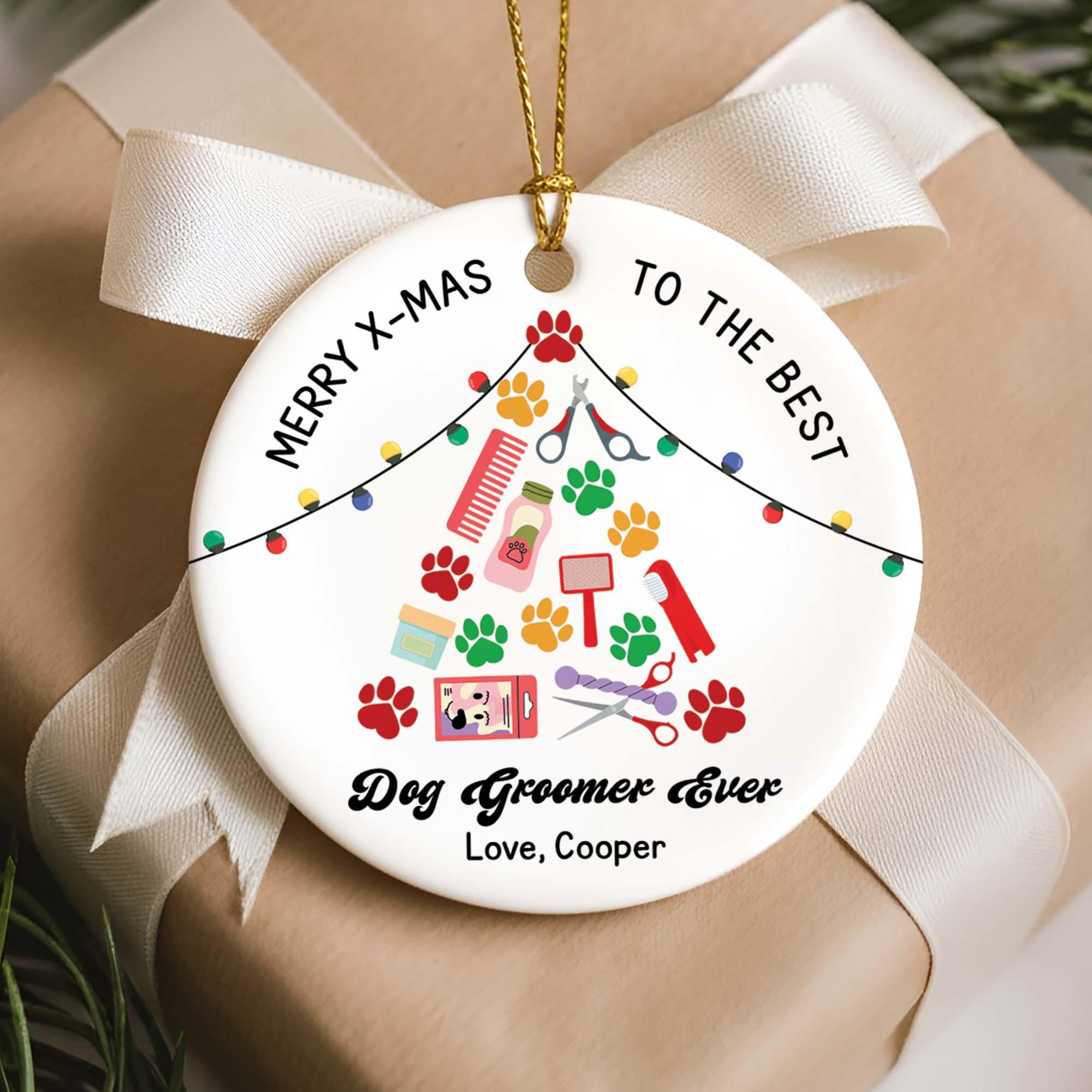 Personalized Dog Groomer Christmas Ornament, Pet Grooming Tools Design ...