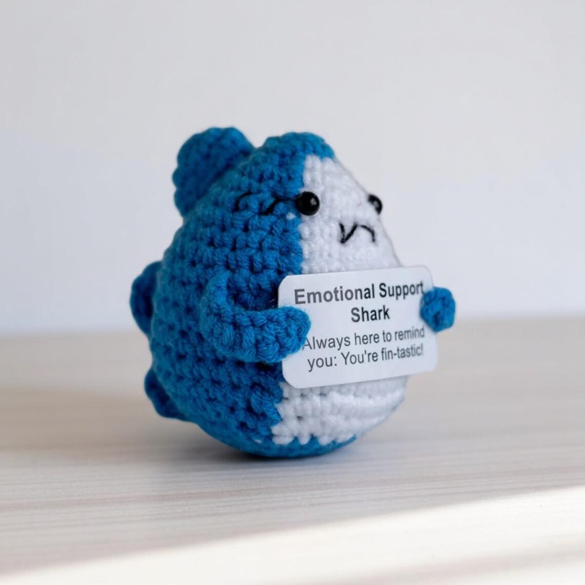 Emotional Support Shark With Stand, Crochet Shark Supportive Doll Gift, Funny Thank You Gifts ...