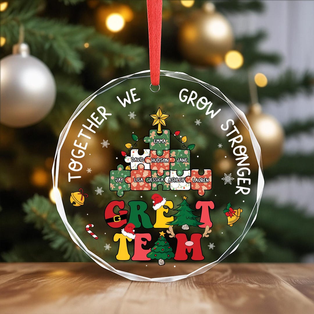 Custom Team Puzzle Ornament, Together We Grow Stronger, Coworker Gift ...