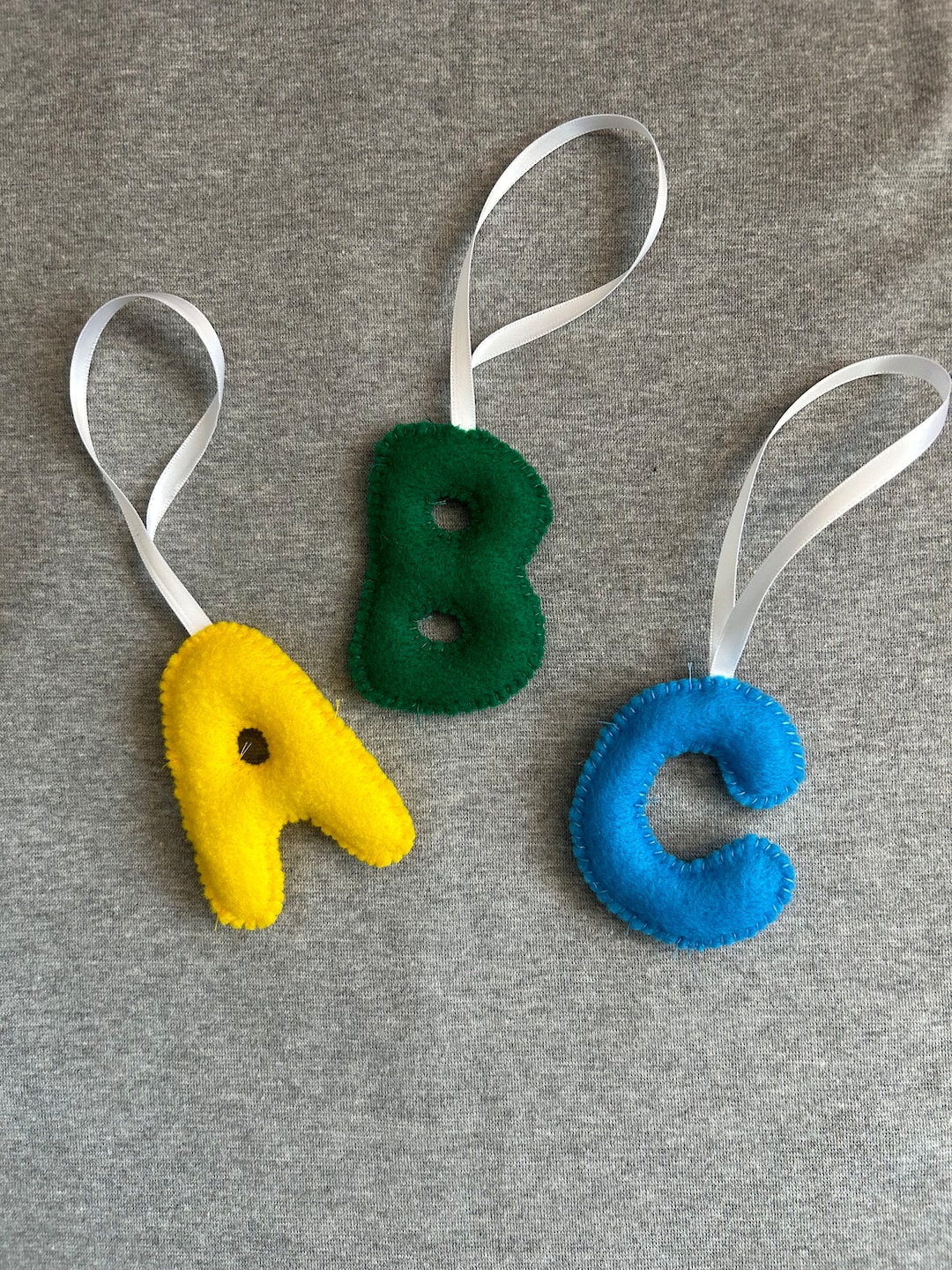 Bubble Letter Felt Christmas Ornament Holiday Home Decor Initials - Etsy