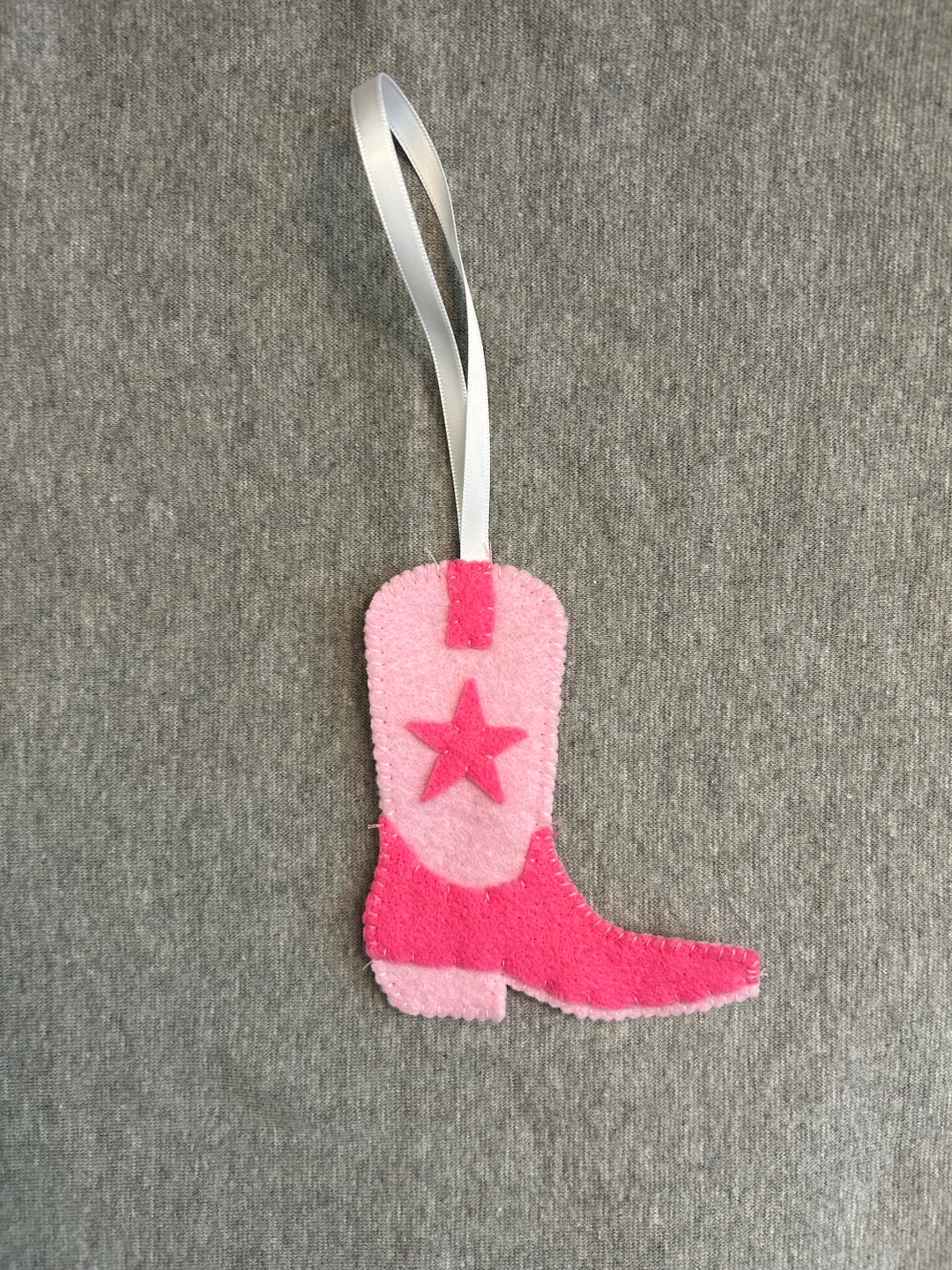 Pink Cowboy Boot With a Star Christmas Ornament Holiday Home Decor ...