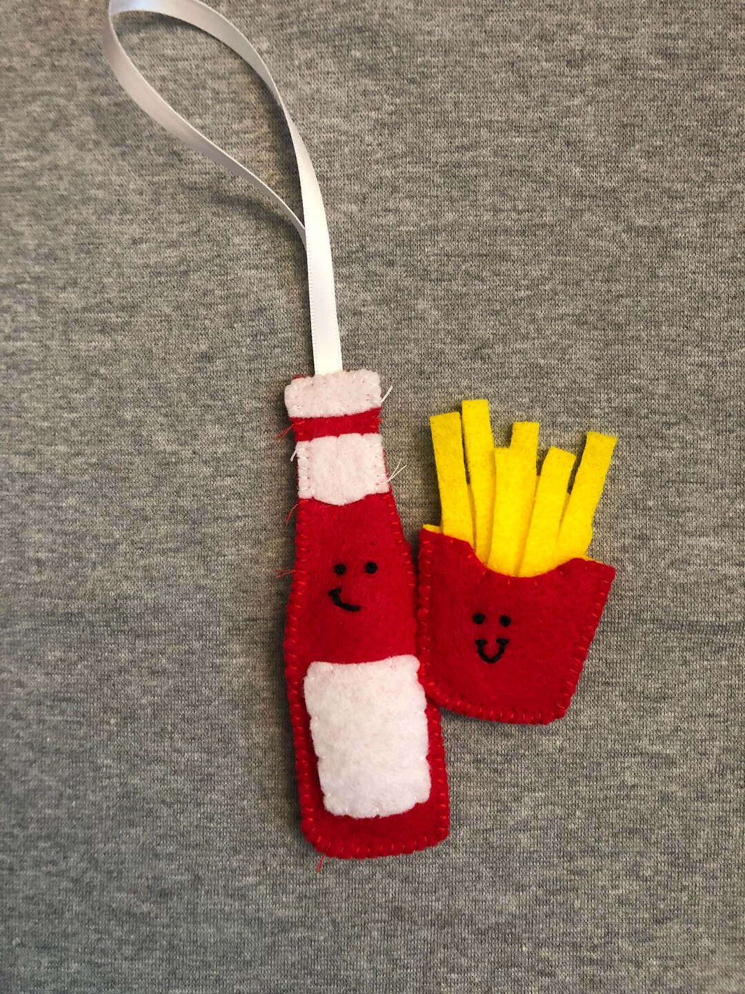 Felt French Fries and Ketchup Christmas Ornament: Kawaii Holiday Decor ...