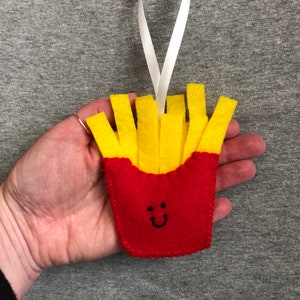 French Fries Christmas Ornament in Red and Yellow Felt Hand Stitched ...