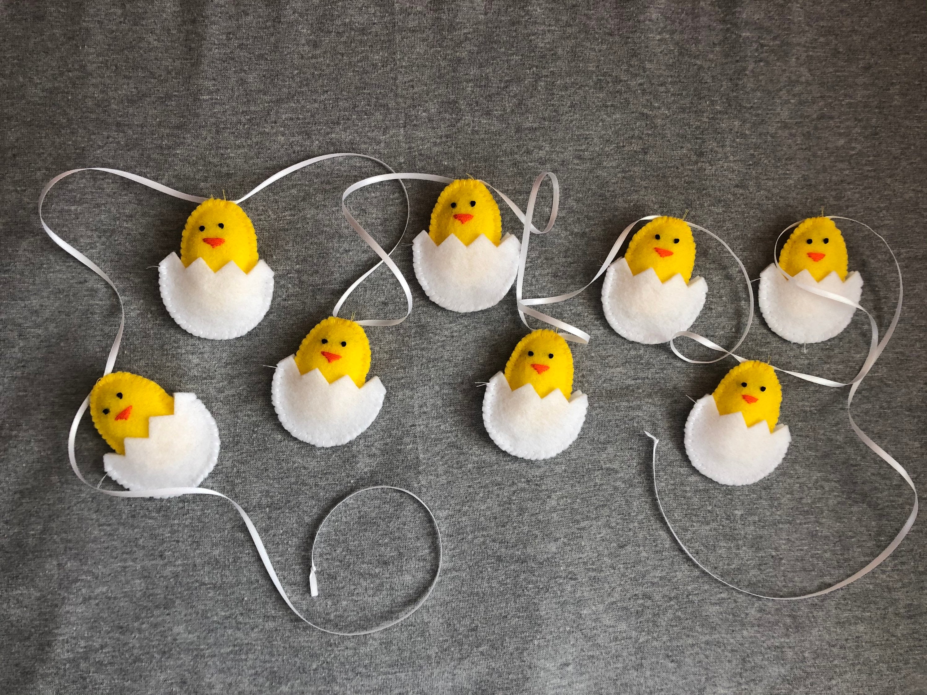 Easter Decor Chick Garland for Easter in Felt Home Decor for | Etsy