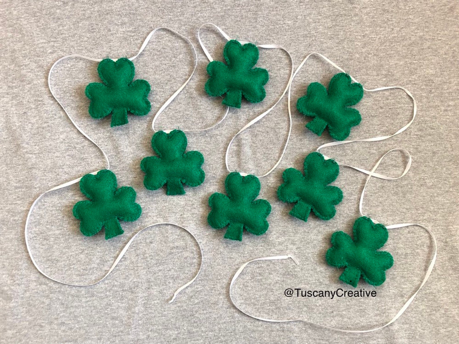 St. Patrick's Day Decor Shamrock Garland in Green Felt Holiday Home ...