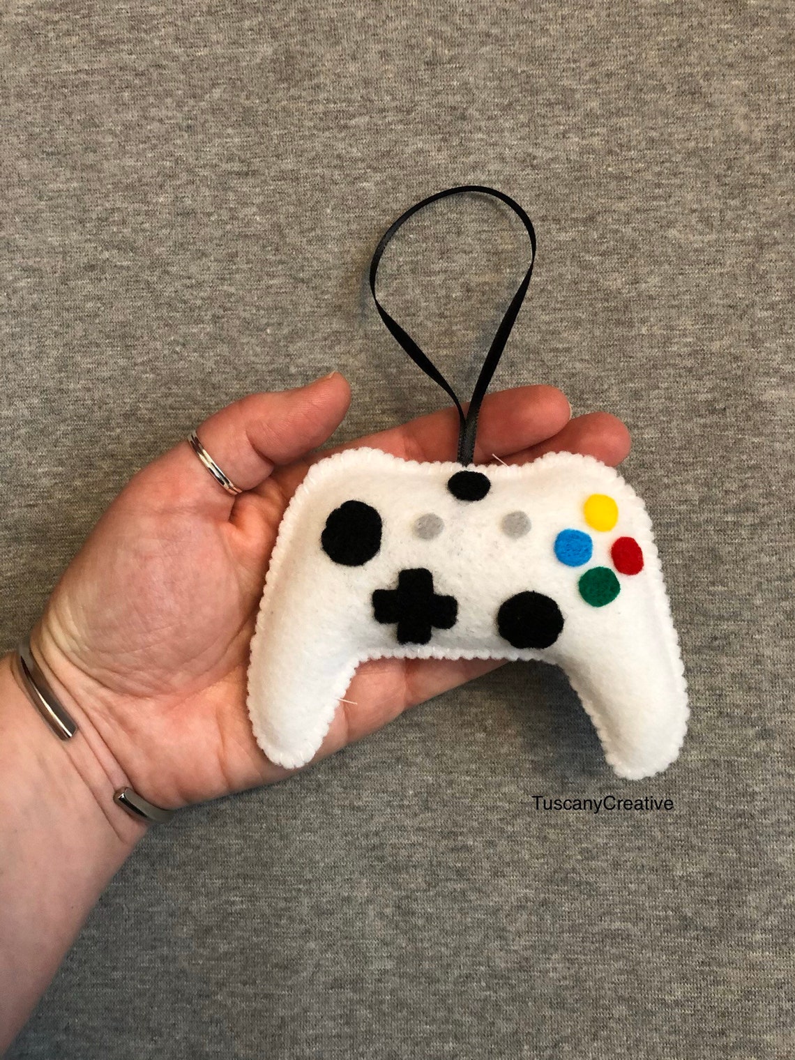 Video Game Controller Christmas Ornament in WHITE Felt Holiday Home ...