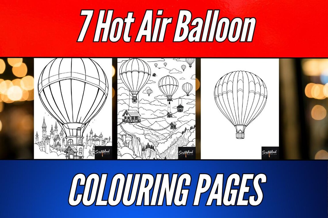 7 Hot Air Balloon Colouring Pages Printable Sky Adventure Designs for ...