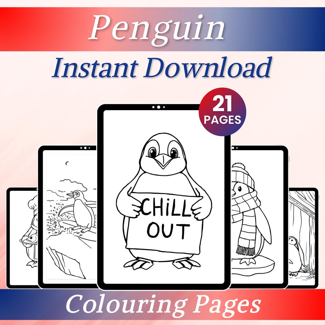 21 Penguin Colouring Pages Printable Arctic Designs for Kids Adults ...