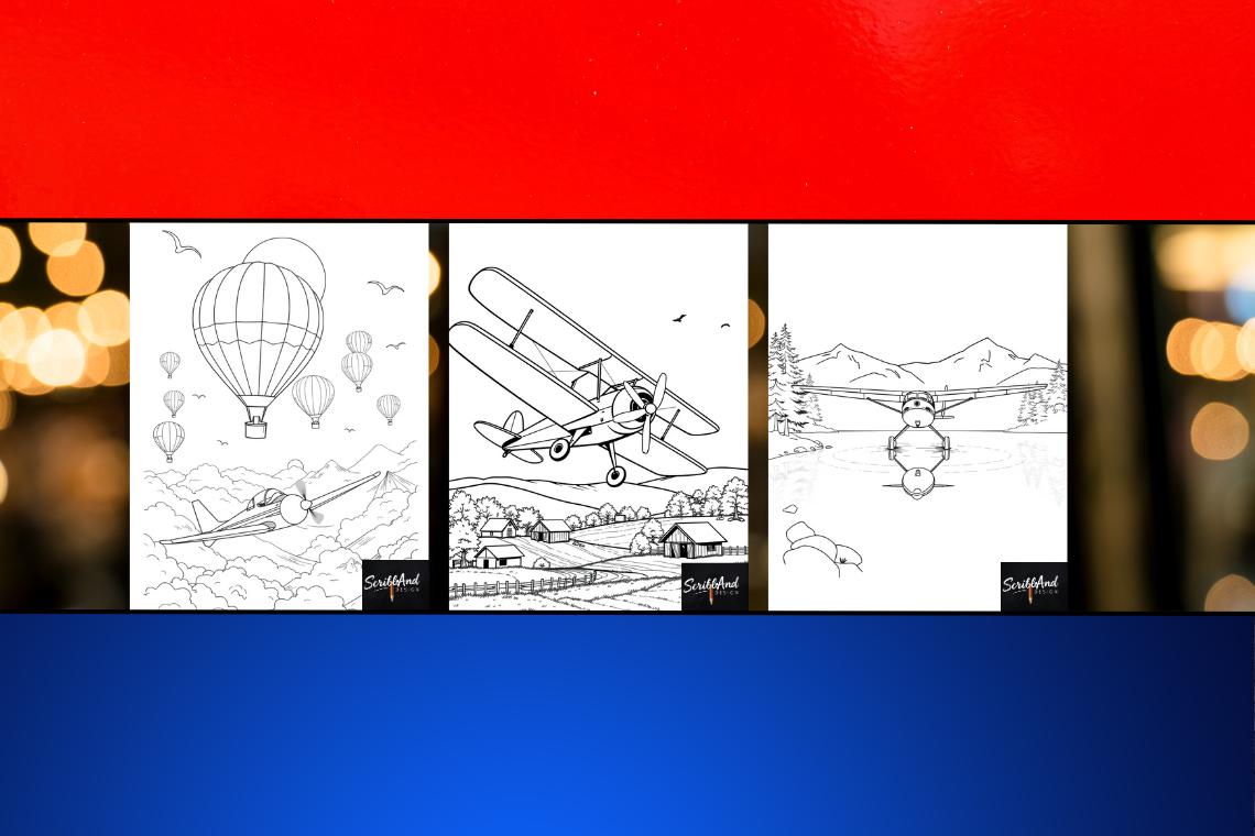 7 Planes Colouring Pages Printable Aviation Designs for Kids Adults Fun ...