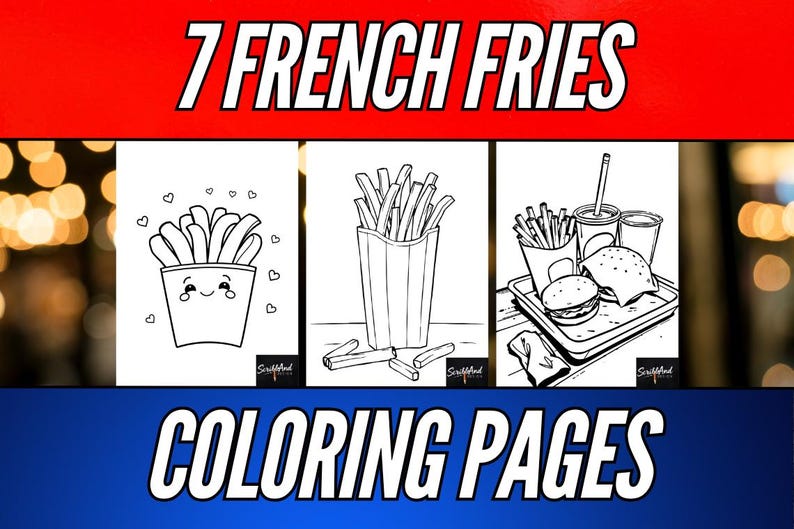 7 French Fries Colouring Books Drawing - Printable Fun Food Art for ...