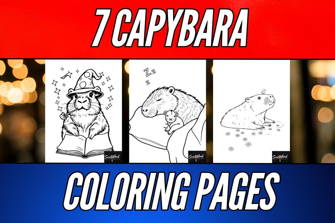 7 Capybara Coloring Book - Printable Cute Capybara Pages for Kids ...