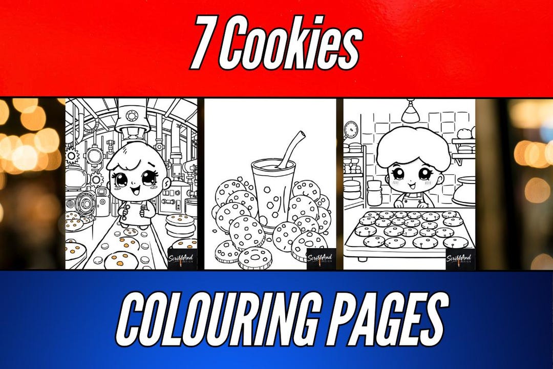 7 Cookies Colouring Pages - Printable Sweet Treat Colouring Book for ...