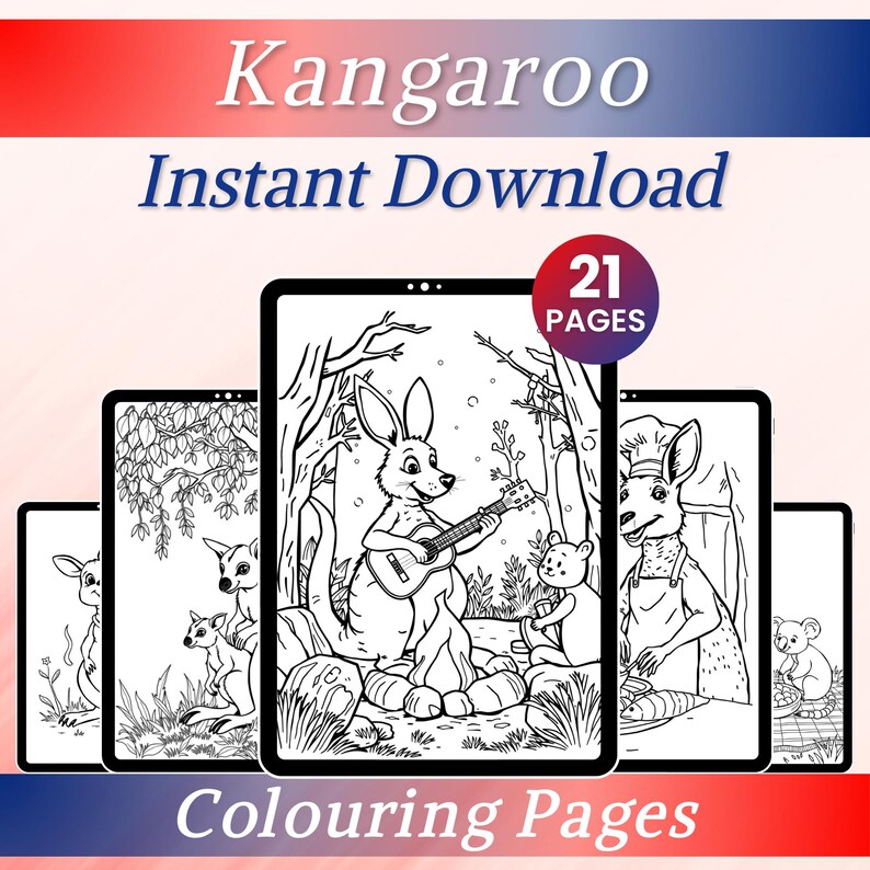 21 Kangaroo Colouring Pages Printable Australian Animals for Kids ...