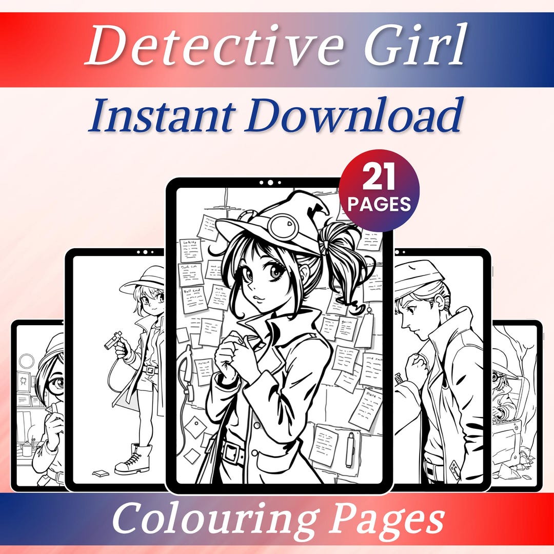 Detective Girl Colouring Pages | Fun Mystery-themed Colouring Book for ...