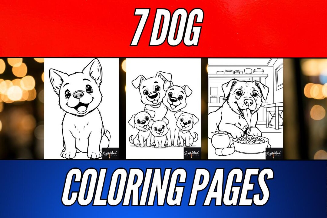 7 Dog Coloring Book - Printable Puppy Coloring Pages for Kids & Adults ...