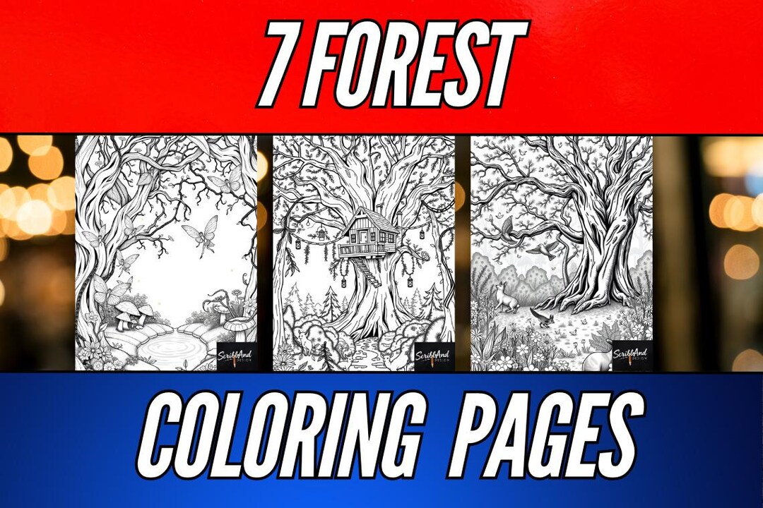 7 pages à colorier de forêt à imprimer pour les enfants et les adultes ...