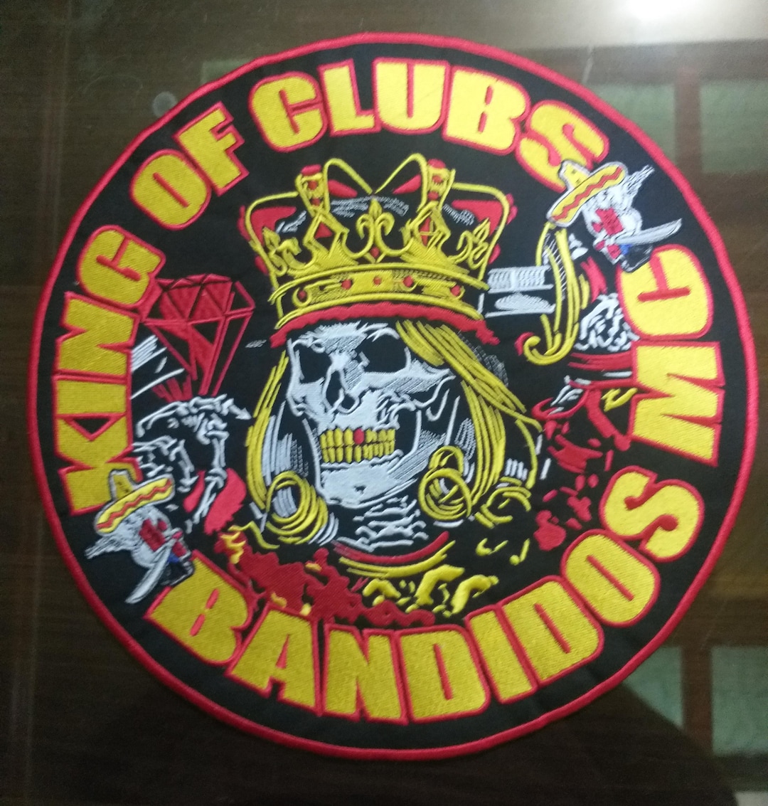 Bandidos King of Clubs 30cm Large Iron on Sew on Embroidered Patches ...