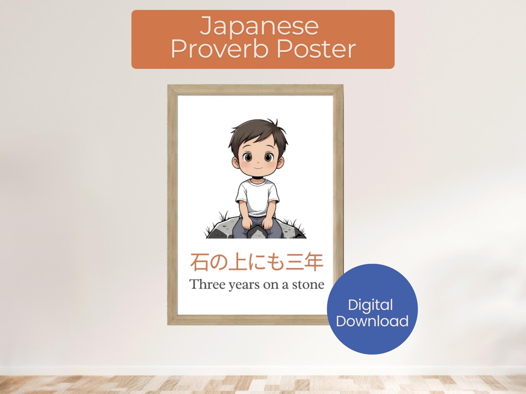 Japanese Proverb Poster, Patience Kanji Art (digital Download) - Etsy