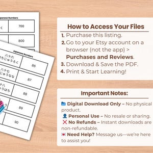 Japanese Numbers Flashcards Minimalist Kanji Hiragana JLPT Printable ...