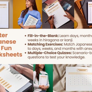 Learning Japanese: Days Months Weeks Bundle Cheat Sheet Quizzes ...