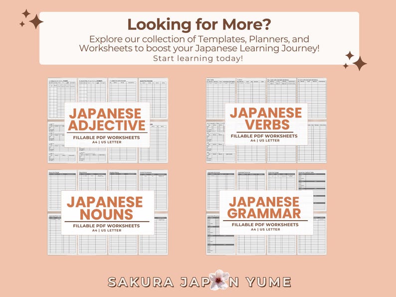 Japanese Noun Cheat Sheet for Beginner Printable PDF Vocabulary Study ...