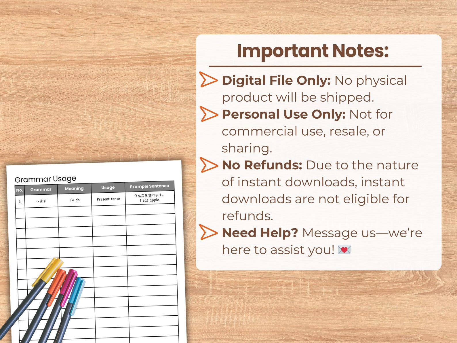 Japanese Grammar Practice Sheets Fillable PDF Worksheets | JLPT N5 N4 ...