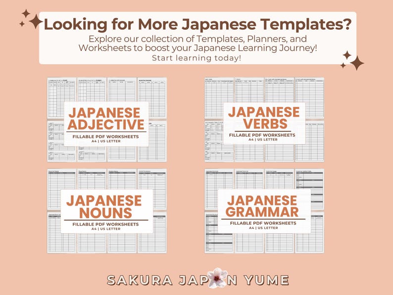Japanese Verb Conjugation Learn Practice Sheets Template | Fillable PDF ...