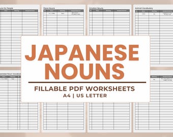 Japanese Grammar Practice Sheets Fillable PDF Worksheets | JLPT N5 N4 ...