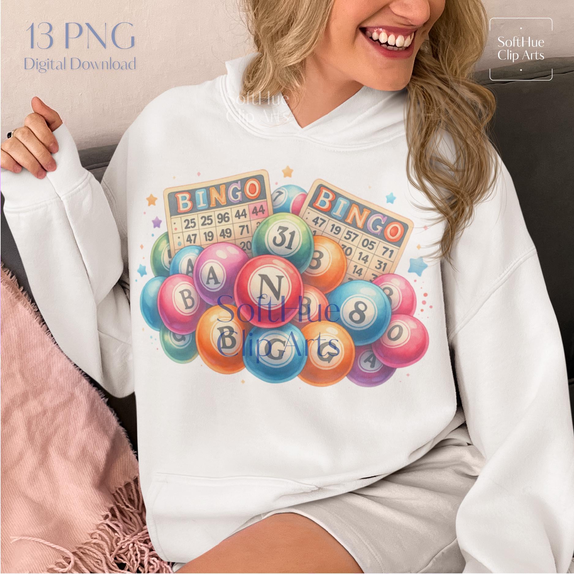 Watercolor Bingo Clipart Bundle | Bingo Cards & Balls PNG | Sublimation ...
