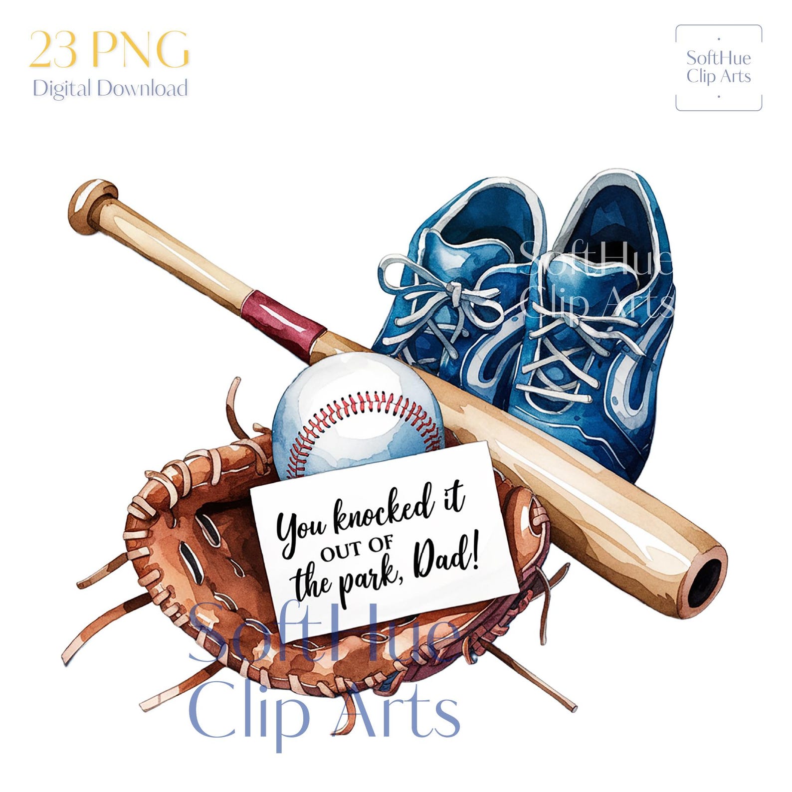 Father's Day Baseball Clipart Bundle, Dad and Son Playing Baseball PNG ...