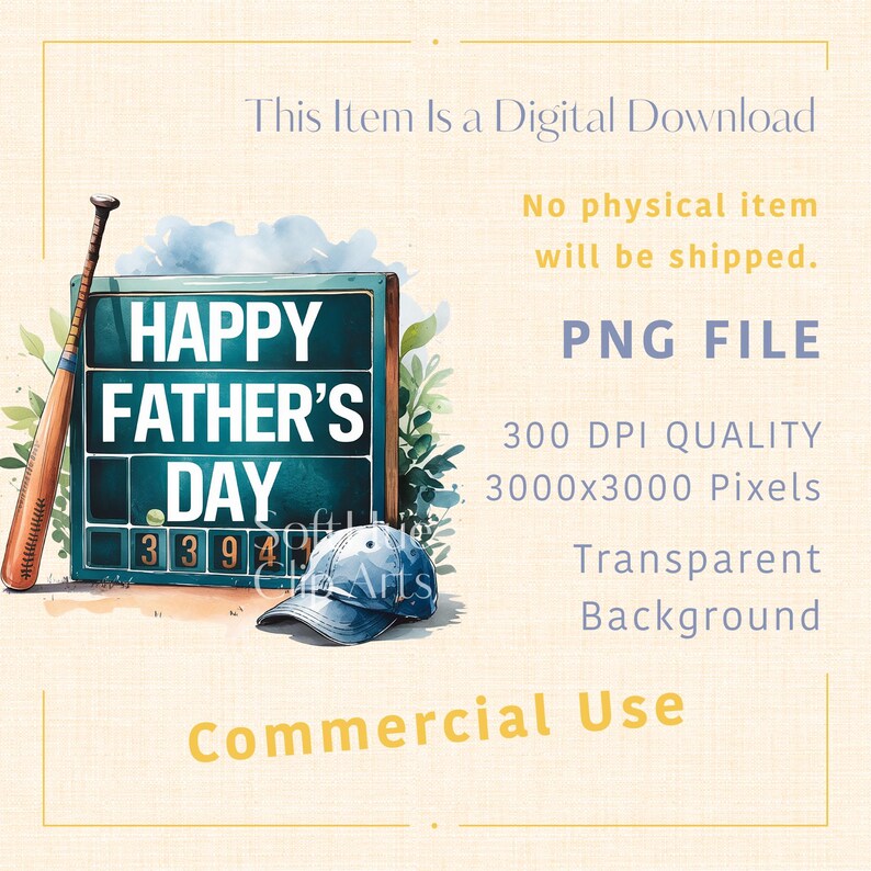 Father's Day Baseball Clipart Bundle, Dad and Son Playing Baseball PNG ...