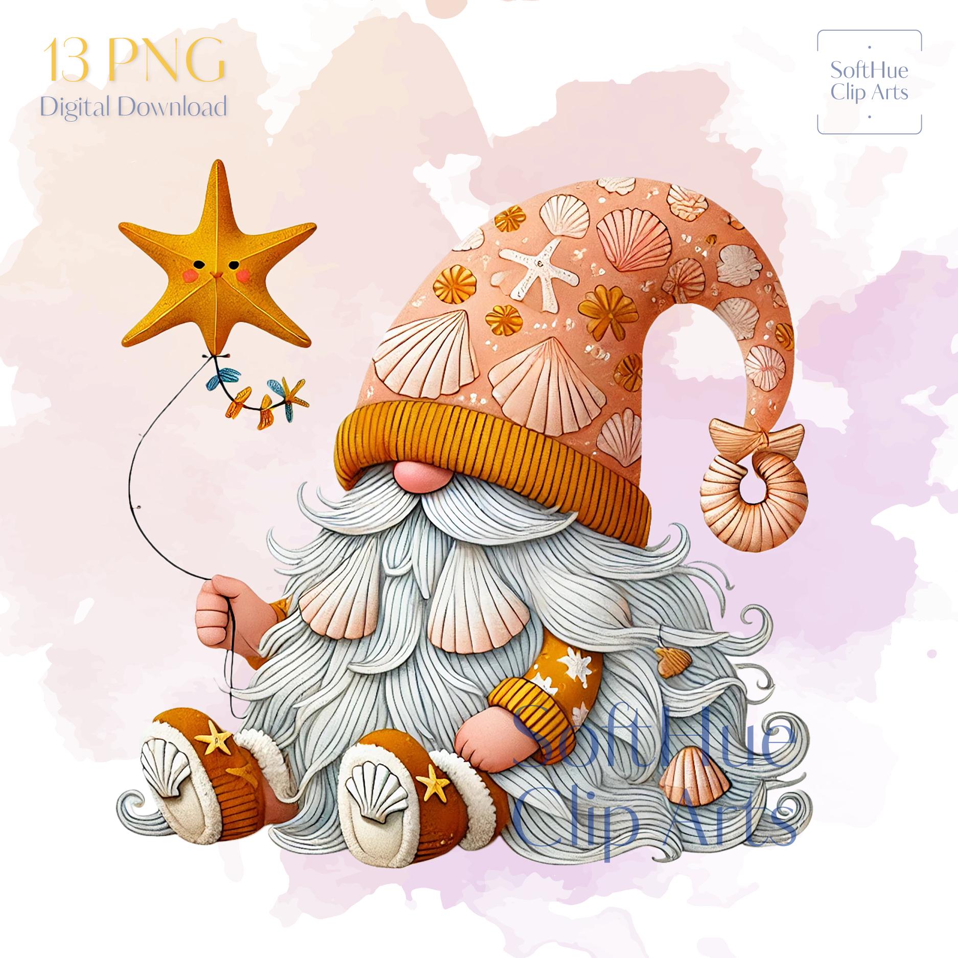 Summer Beach Gnome Clipart Bundle, Coastal Gnomes Sublimation PNG, Cute ...