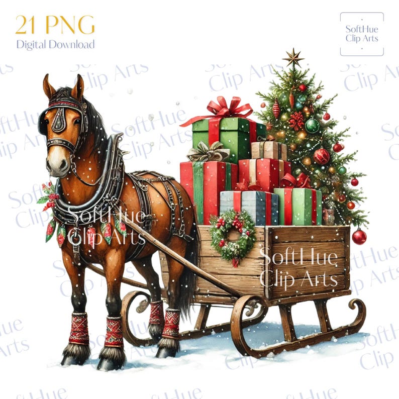 Christmas Western Clipart Bundle, Cowboy Christmas PNG Set, Country ...