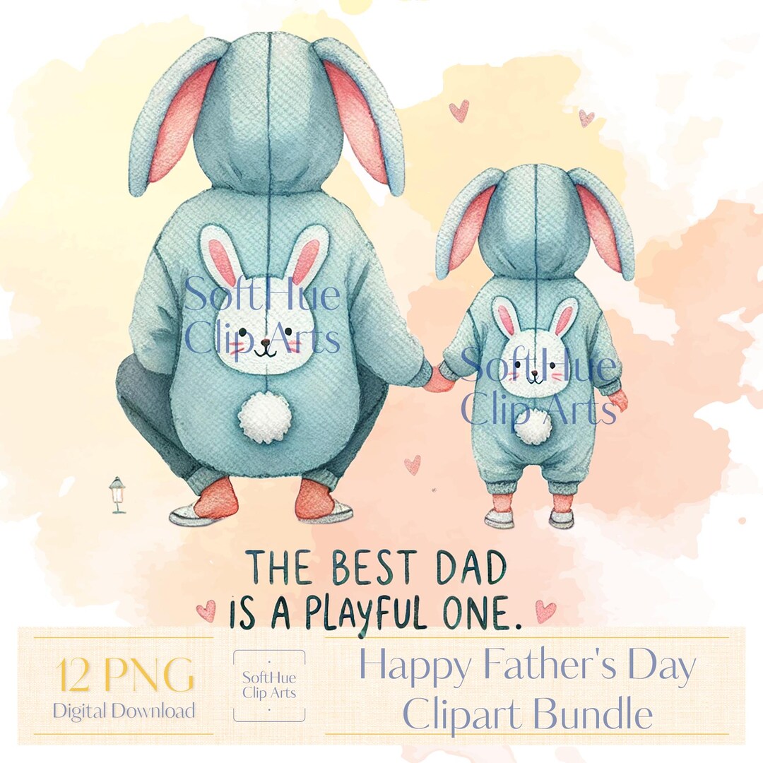 Happy Father's Day Clipart Bundle – 12 PNG Files | Super Dad ...