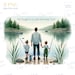 Father’s Day Fishing Clipart Bundle | Dad and Kids Watercolor PNG ...