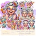 Funny Old Lady Bingo Clipart Bundle | 13 PNG Files | Crazy Granny ...