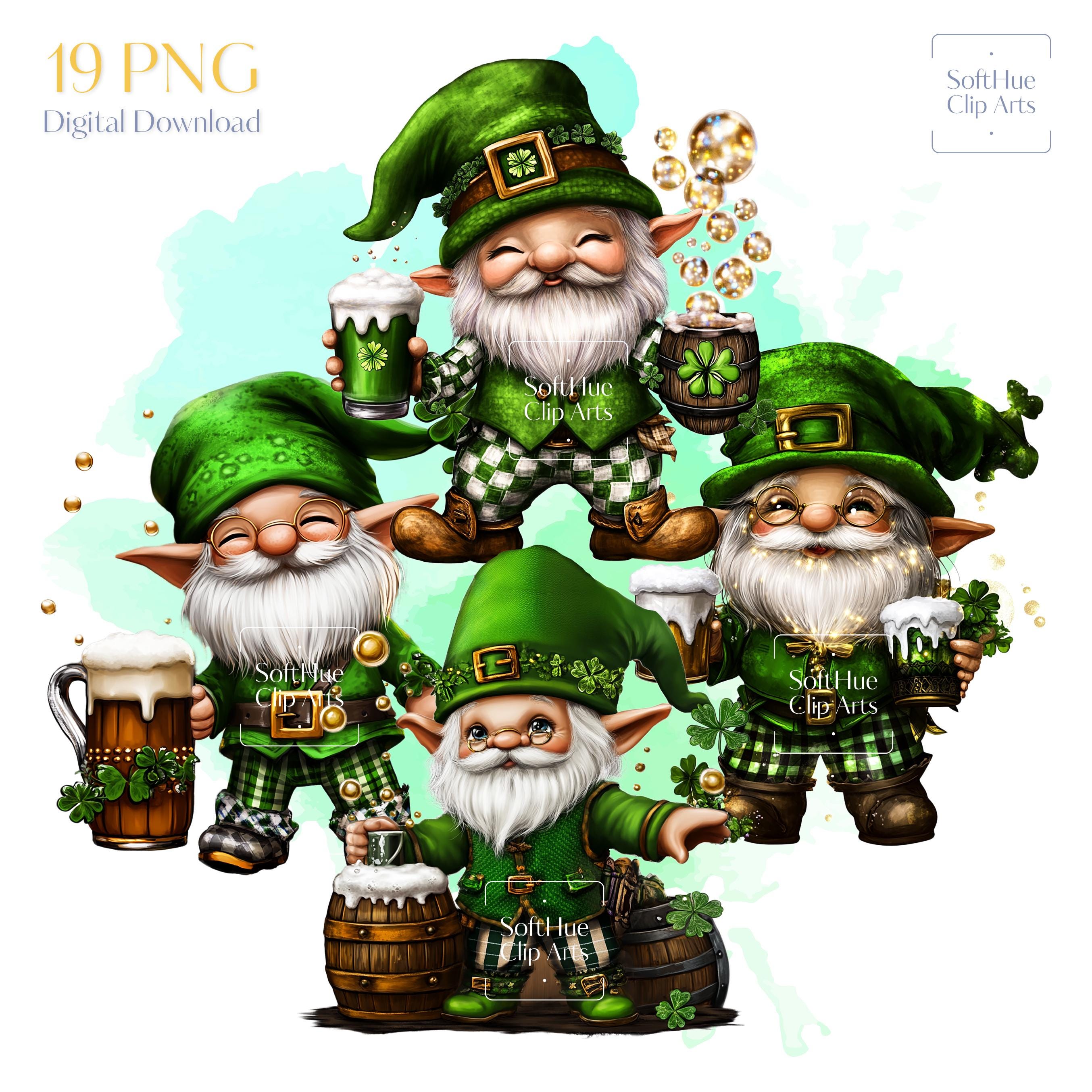 Saint Patrick's Gnomes Clipart Bundle, St Patrick's Graphics, St ...